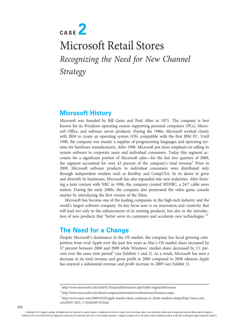 CASE 2 Microsoft Retail Stores | PDF | Microsoft | Operating System