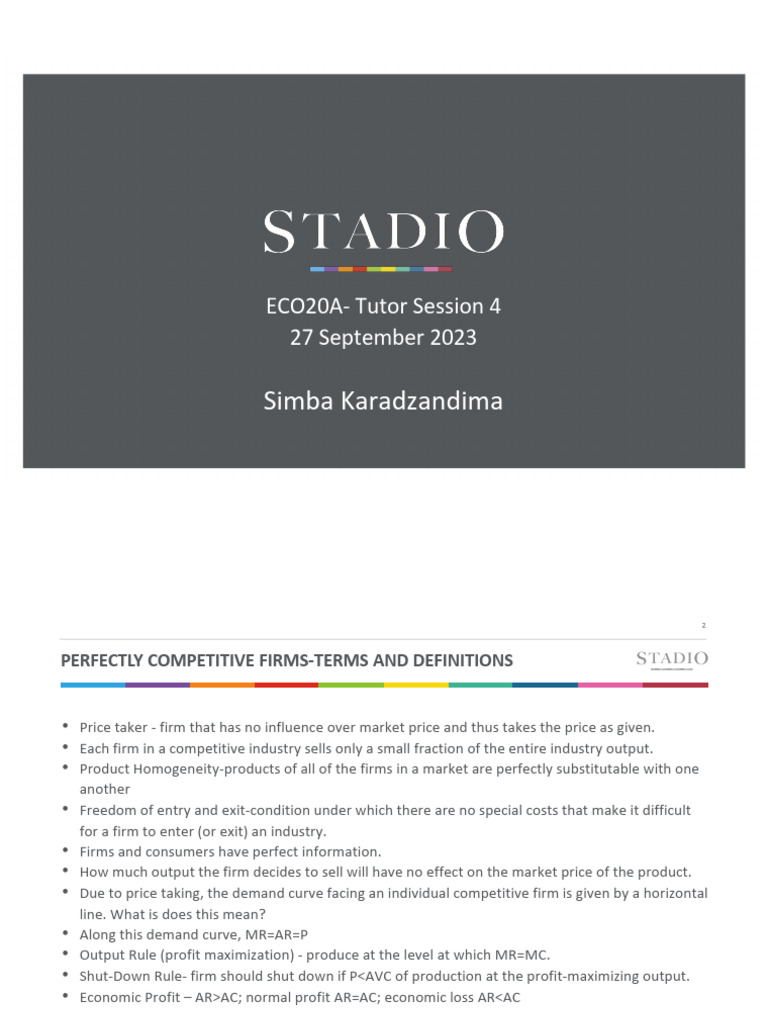 ECO20A Tutorial 4 S2 - Read-Only | PDF | Profit (Economics) | Investing