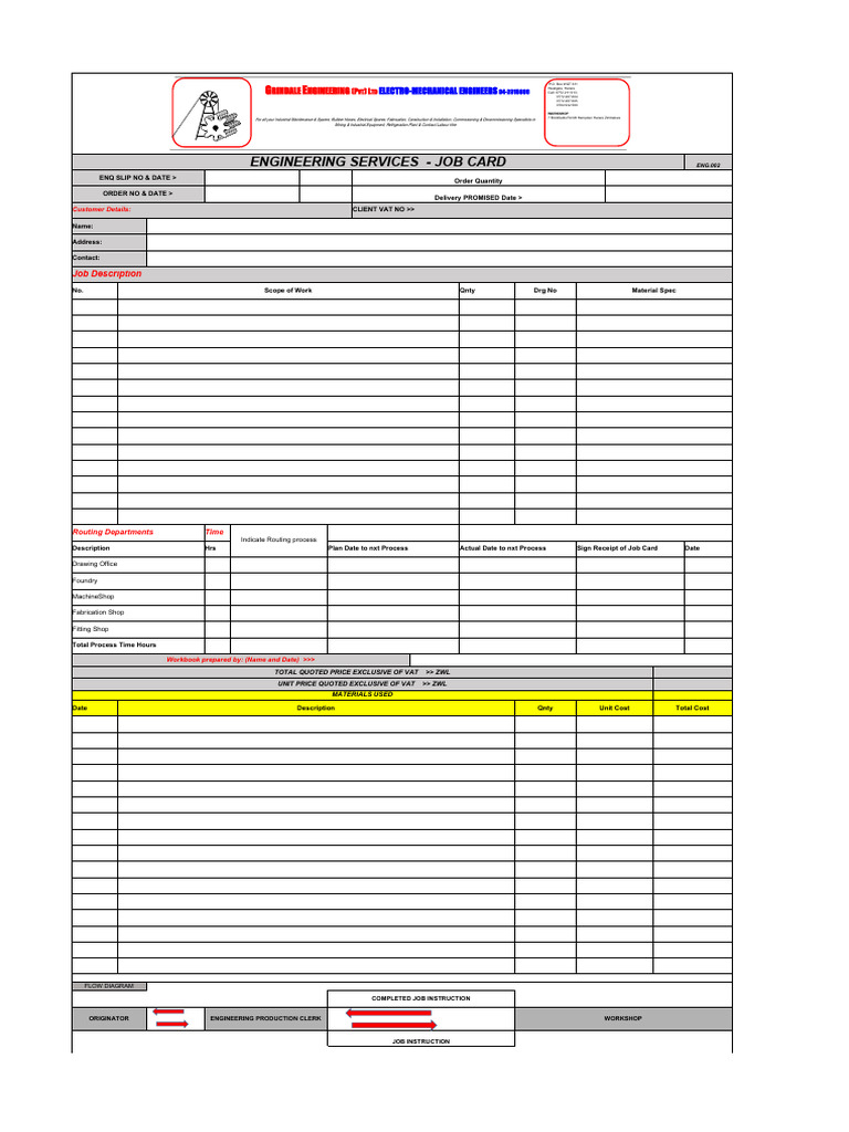 Blank Job Card | PDF | Business