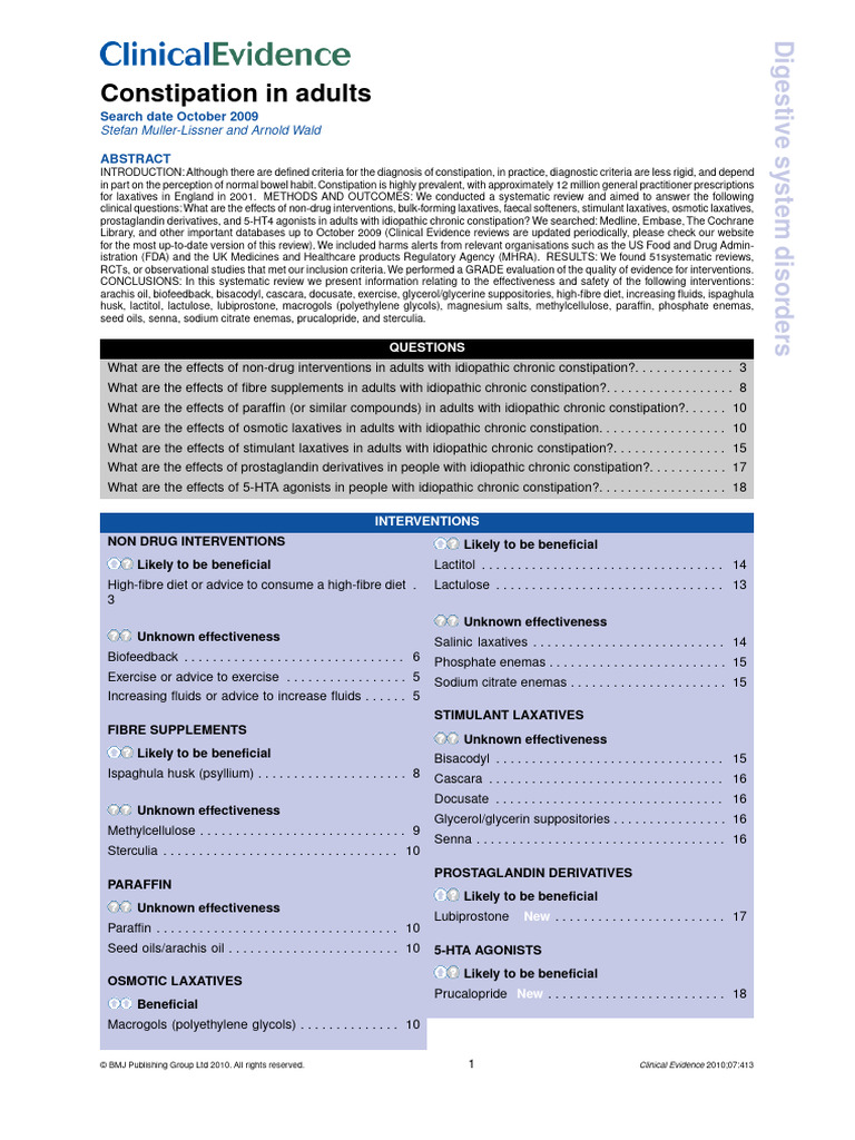 Constipation in Adults | PDF | Constipation | Diet & Nutrition