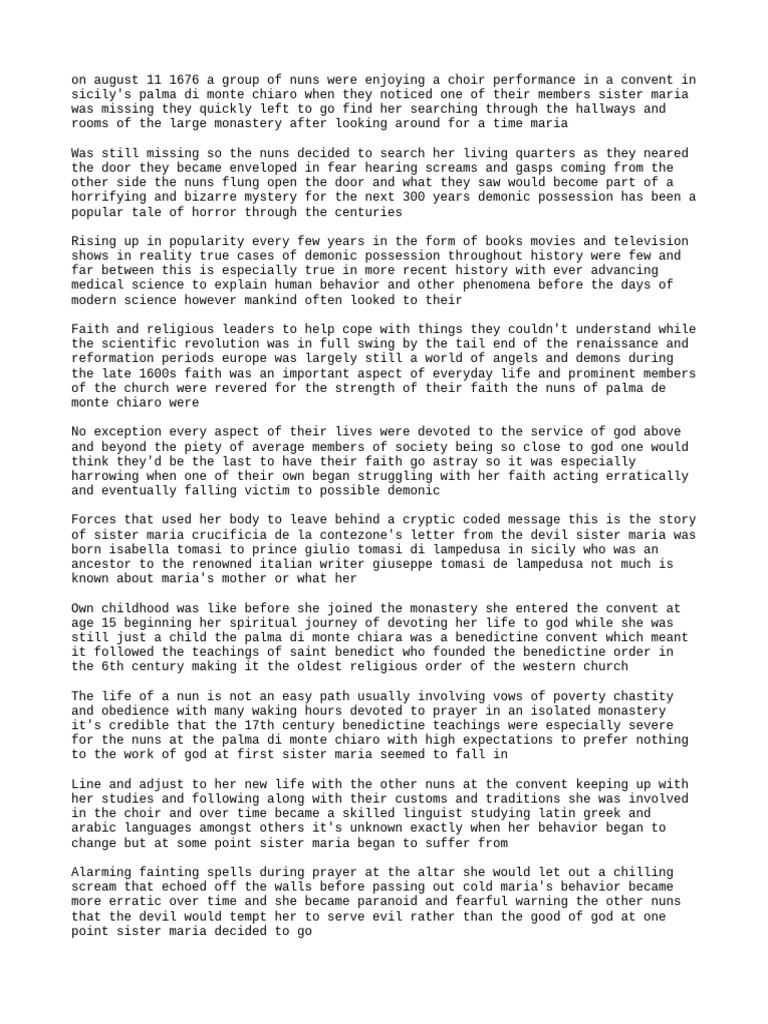 A Possessed Nun’s Letter From The Devil | PDF | Mental Disorder | Nun