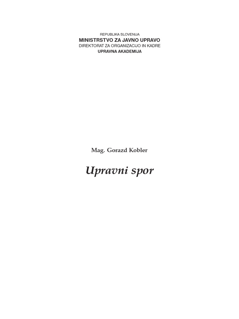 Upravni Spor - Koblar | PDF