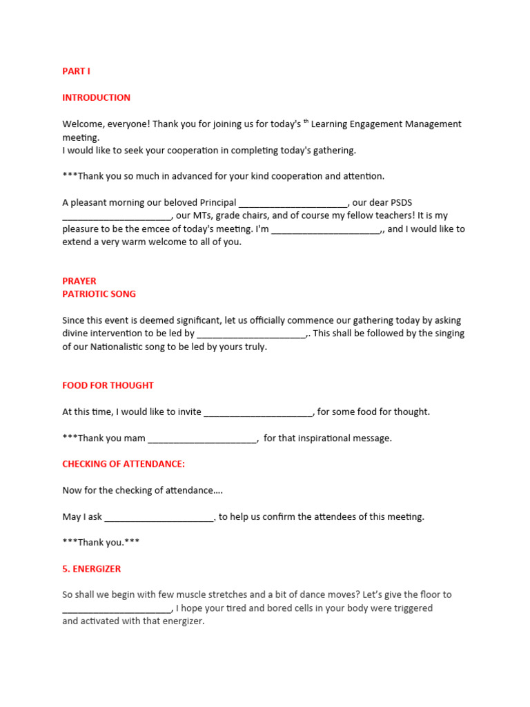 Professional Meeting Script | PDF