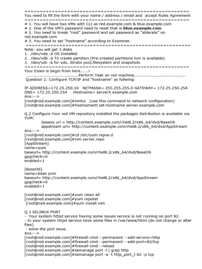 Rhcsa Paper Ha | PDF | User (Computing) | Data