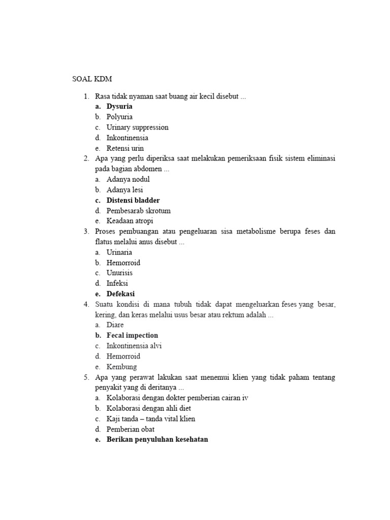 Soal Pat KDM | PDF | Kesehatan Holistik