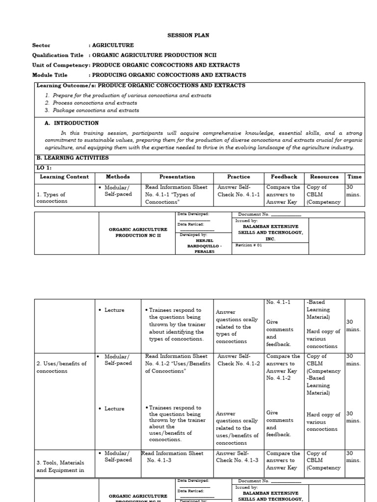 Perales, Henjel - Session Plan | Download Free PDF | Learning | Human Communication
