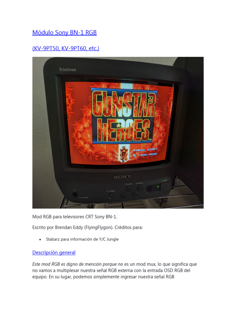 Mod RGB para Televisores CRT Sony BN-1.crtfixers | PDF | Conector eléctrico | Resistencia ...
