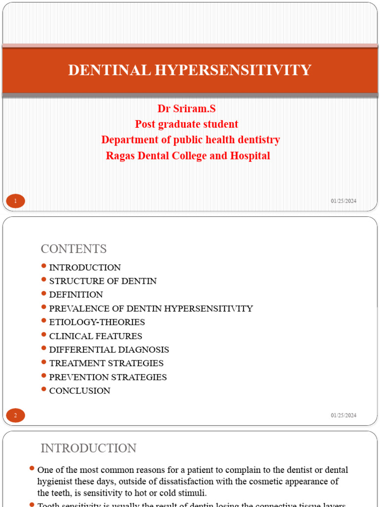 Dental Sensitivity Insights | PDF | Dentin | Human Tooth