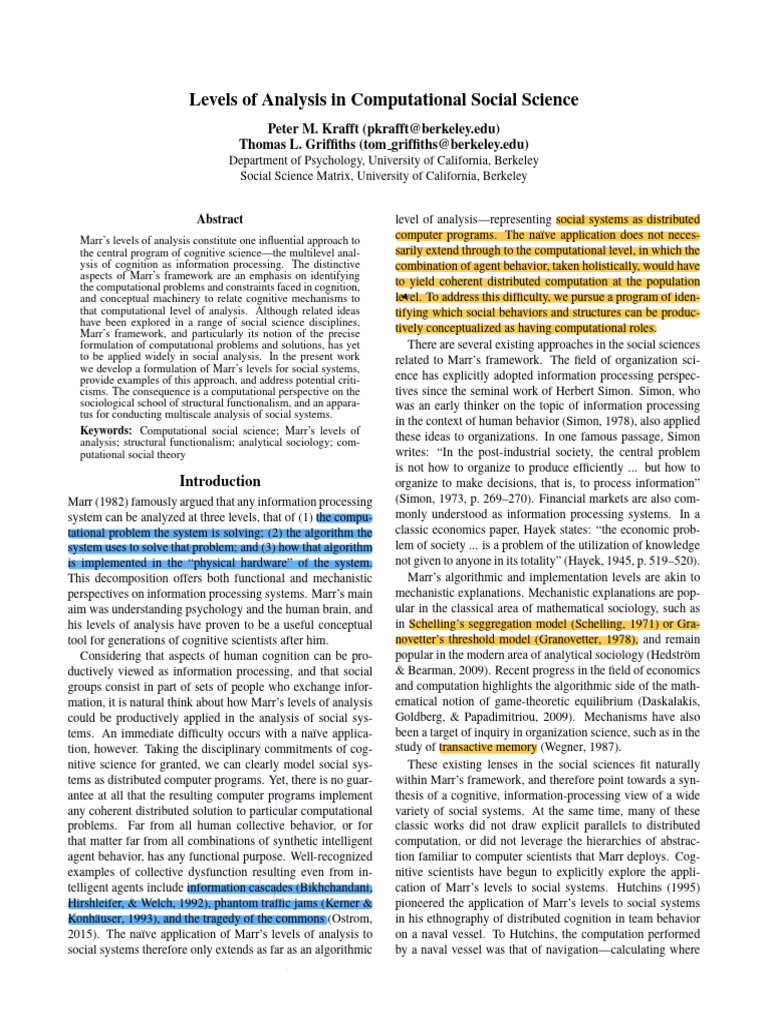 Lecture 3 - Kraft Grifiths - MARR ANALYSIS | PDF | System | Sociology