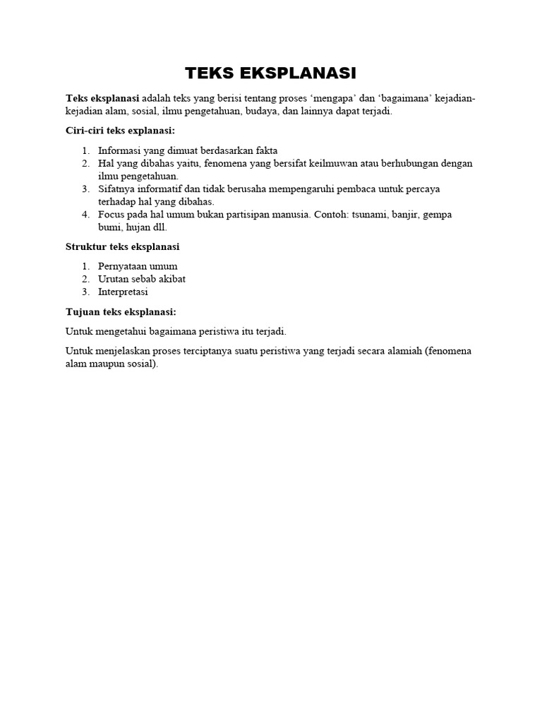 Teks Eksplanasi | PDF