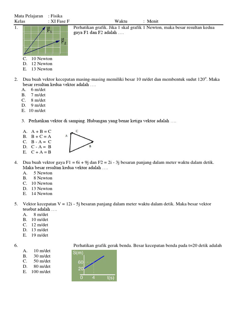 Soal Fisika 11 Merdeka - Paket 1 | PDF | Sains & Matematika | Teknologi & Rekayasa