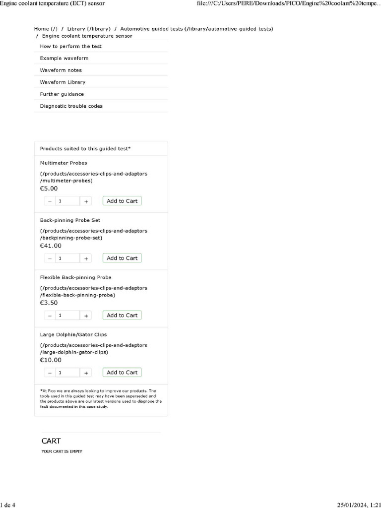 Engine Coolant Temperature (ECT) Sensor | PDF | Electrical Resistance ...