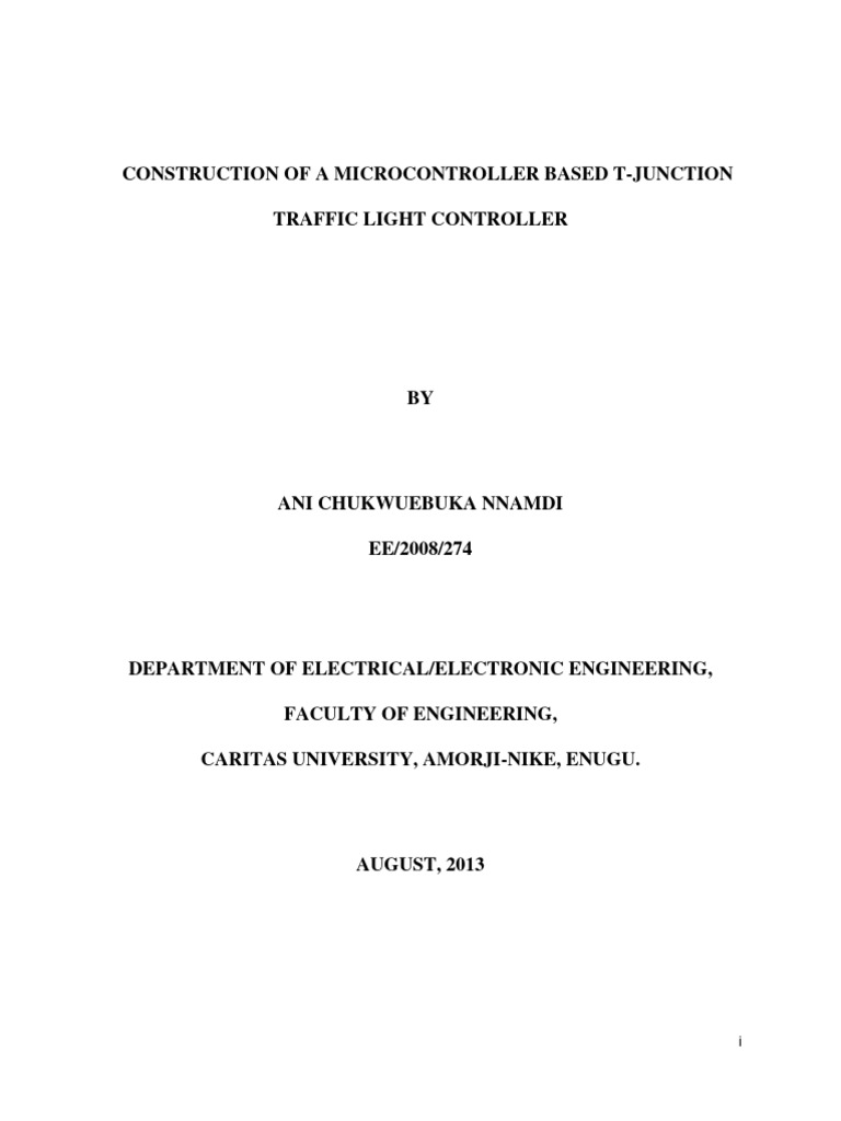 Construction of A Microcontroller Based T Junction Traffic Light Controller | PDF | Electronic ...