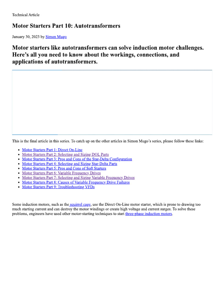 ATS Contactor Sizing Formula For Motor | PDF