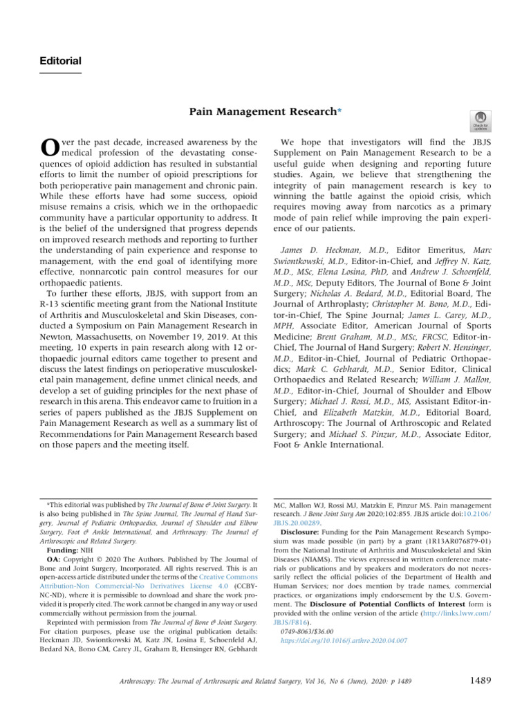 Pain Management Research ∗ Yjars | PDF | Science & Mathematics