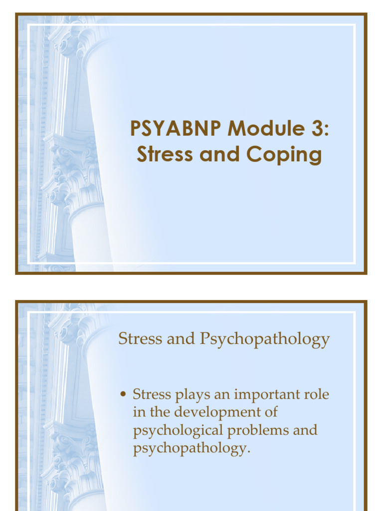 Module 3b Handouts - Stress - Coping | PDF | Stress (Biology ...