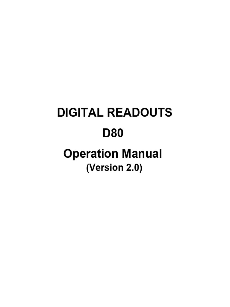 DRO D80 Manual | PDF | Angle | Cartesian Coordinate System