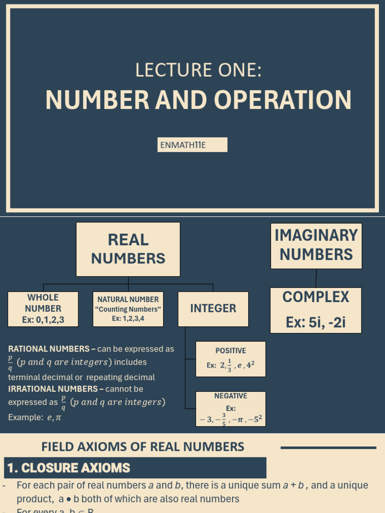 Enmath11e - Lecture 1 - Numbers and Operations | PDF | Multiplication | Numbers