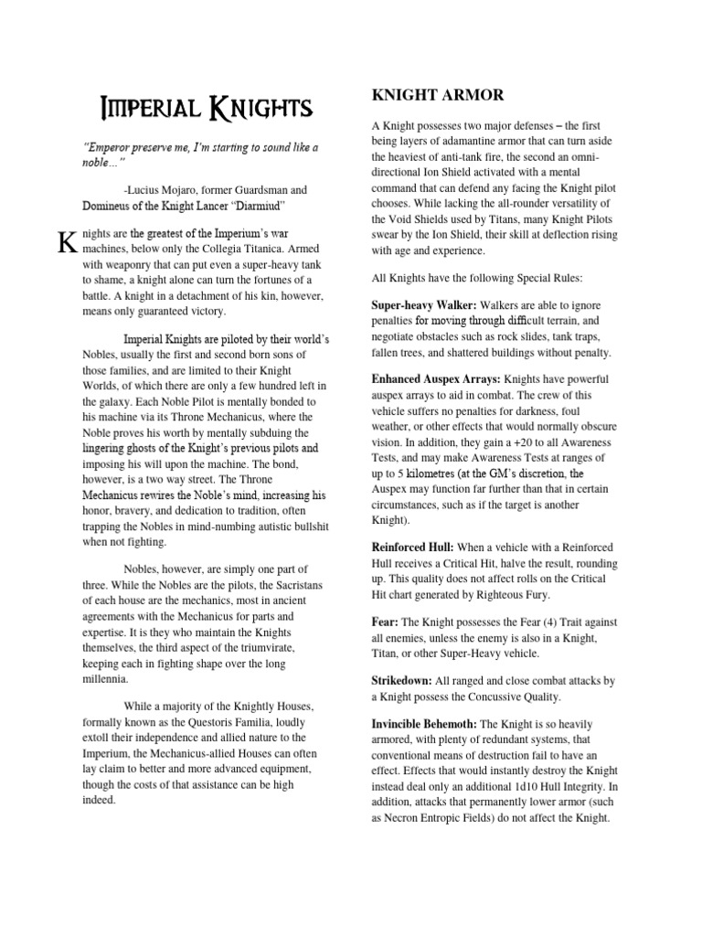 Imperial Knights | PDF