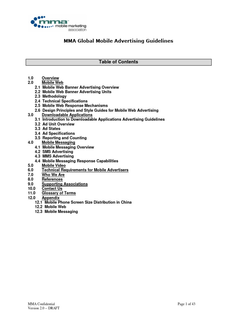 MMA Mobile Advertising Guidelines | PDF | Advertising | World Wide Web