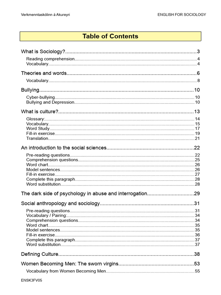 ENSK 3 FV 05 (2) - Workbook-WordDoc | PDF | Bullying | Adolescence