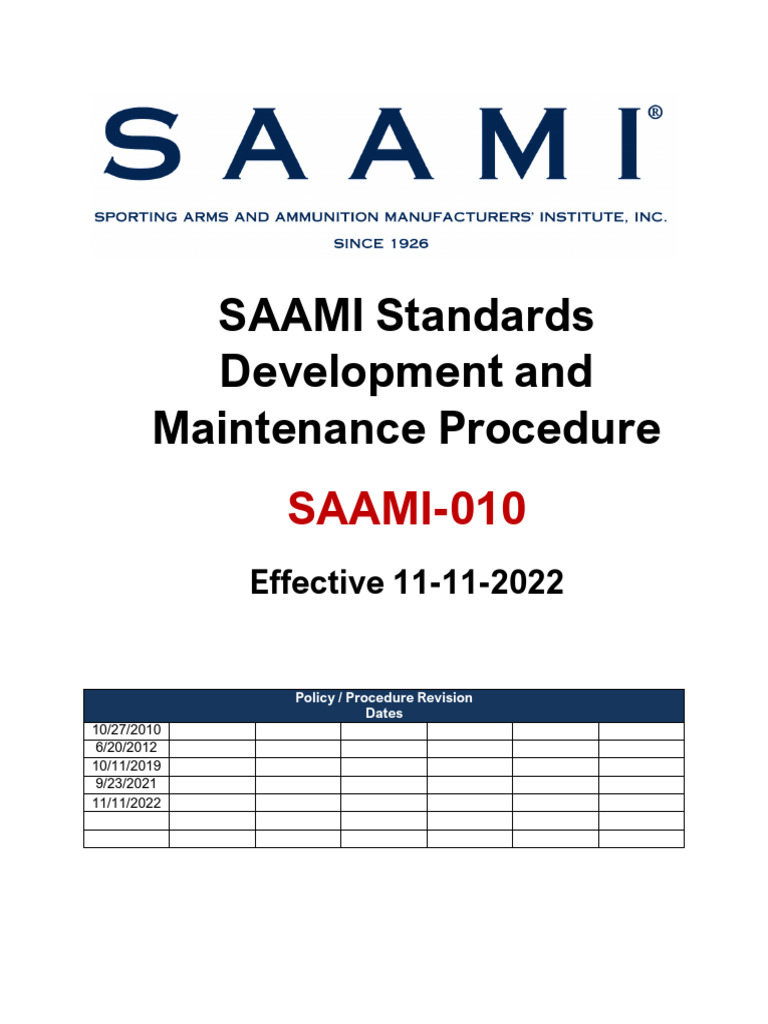 SAAMI 010 SAAMI Standards Development and Maintenance Procedure 11 11 ...