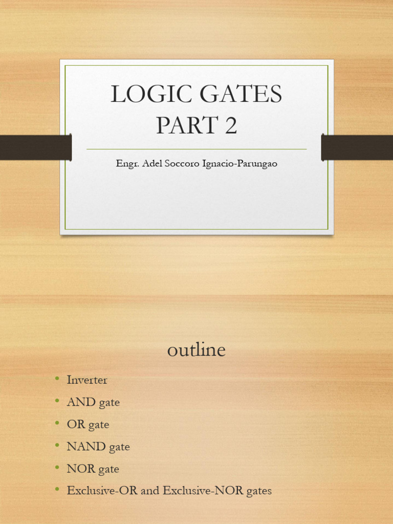Lec4 Logic Gates | PDF | Logic Gate | Mathematical Logic