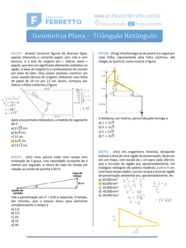 Triangulo Retangulo Pdf Origami Triângulo