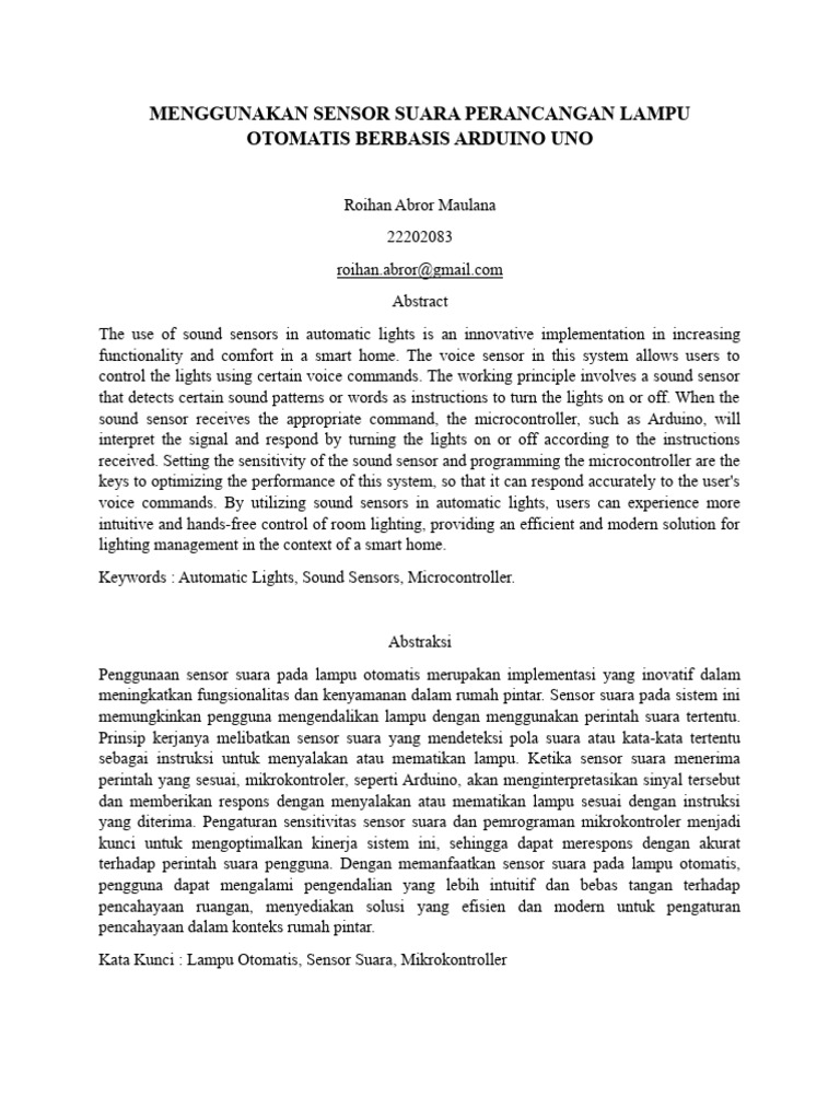 Perancangan Lampu Otomatis Berbasis Arduino Uno Menggunakan Sensor ...