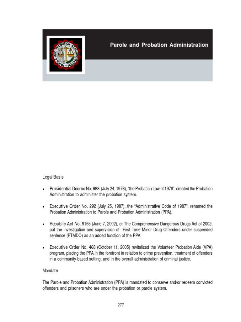 Parole and Probation Administration | PDF | Probation | Parole