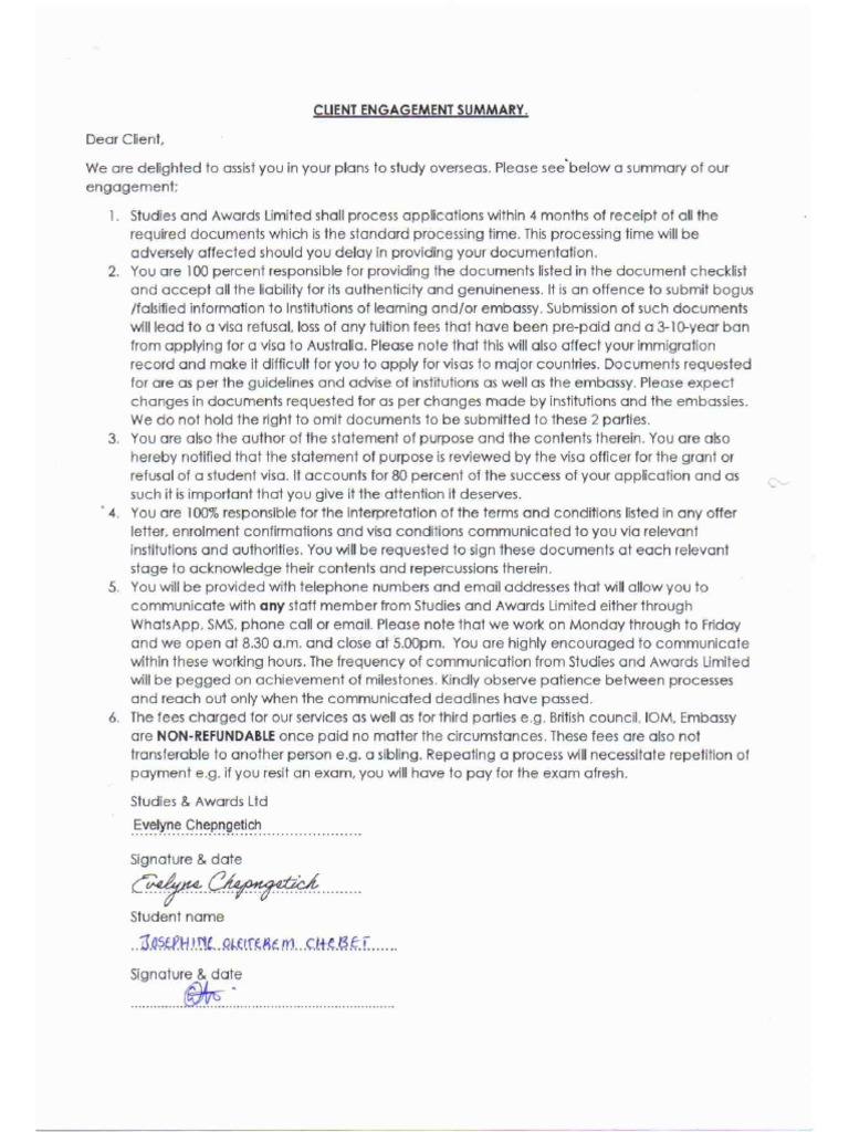 Client Engagment Summary | PDF