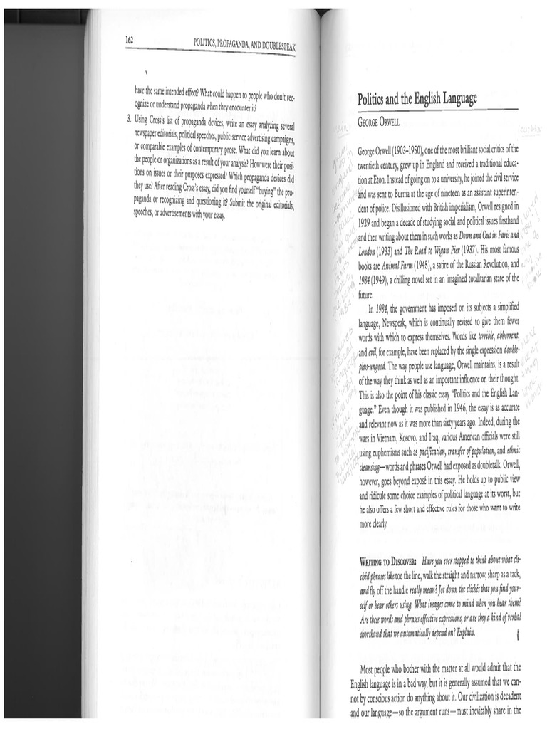 Annoted Copy of Politics and The English Language by Geroge Orwell | PDF