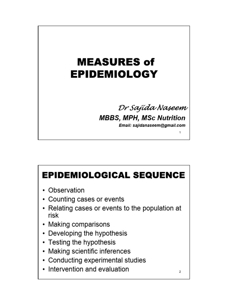 Epidemiological Measures Overview | PDF