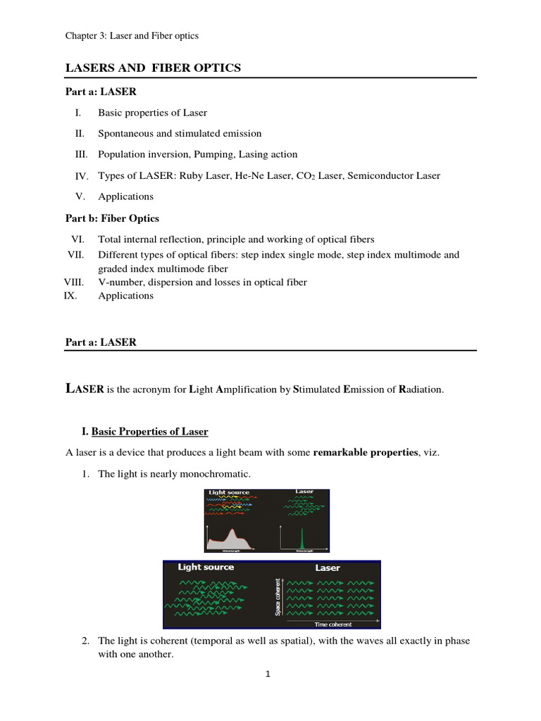 Unit 3 LASER and Fiber Optics B Tech MBA Tech SEM 1 AY 2021 22 | PDF