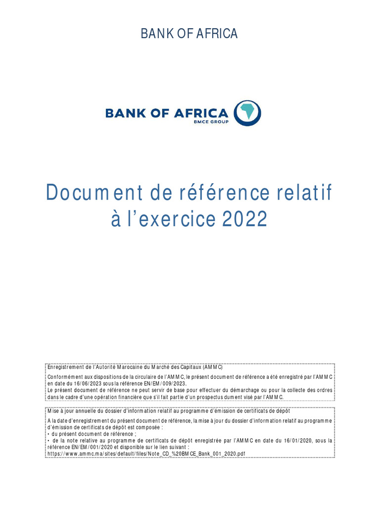Docuement de Reference 2023 BOA | PDF