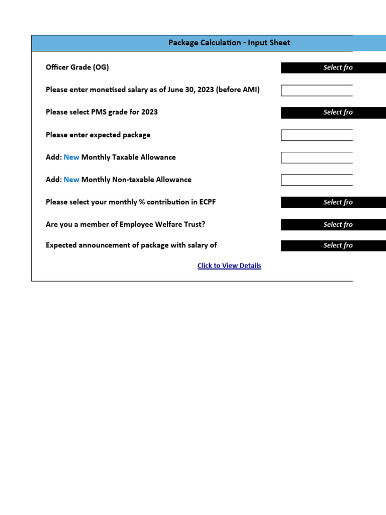 Package Calculation Sheet - Updated | PDF | Income | Tax Deduction