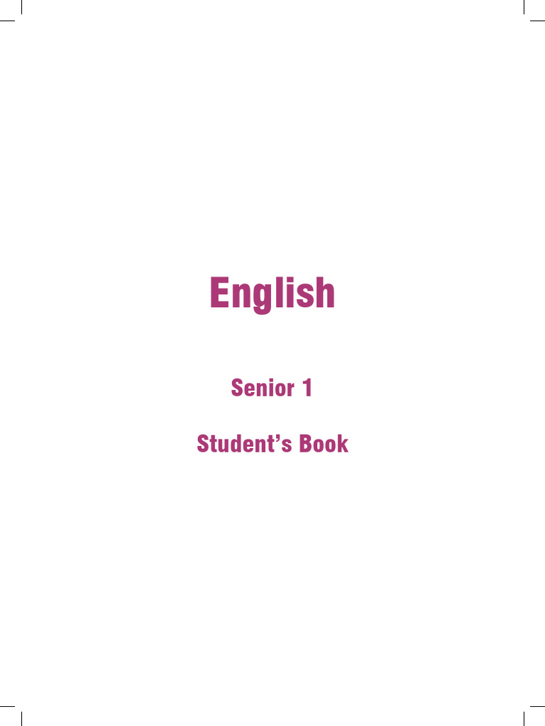Senior One English Student Book | PDF | Learning | Healthy Diet