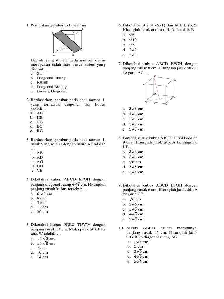 Latihan Soal Persiapan Pas Ganjil MTK | PDF | Seni
