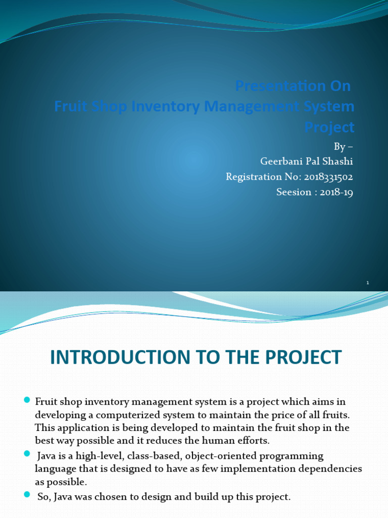 Presentation On Fruit Shop Inventory Management System Project | PDF | Java (Programming ...