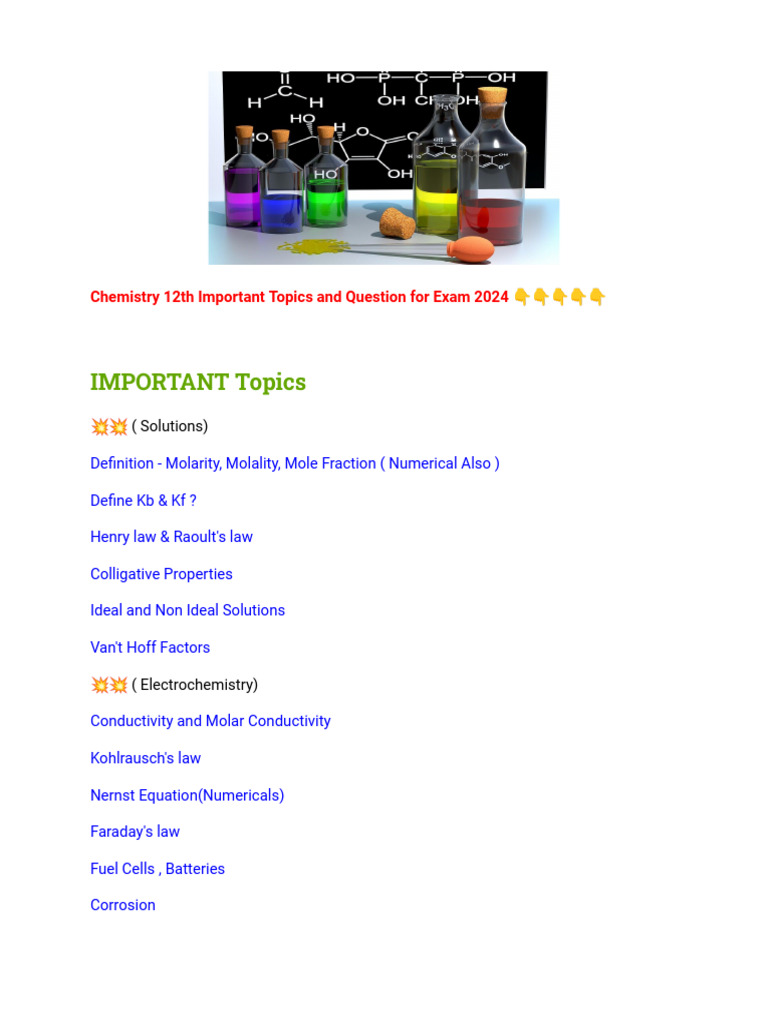 12th Chemistry Pdf Chemical Reactions Reaction Rate