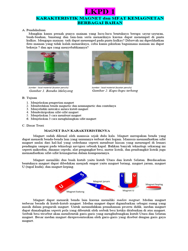 LKPD Kemagnetan Semester Genap Kelas 9 2022 | PDF