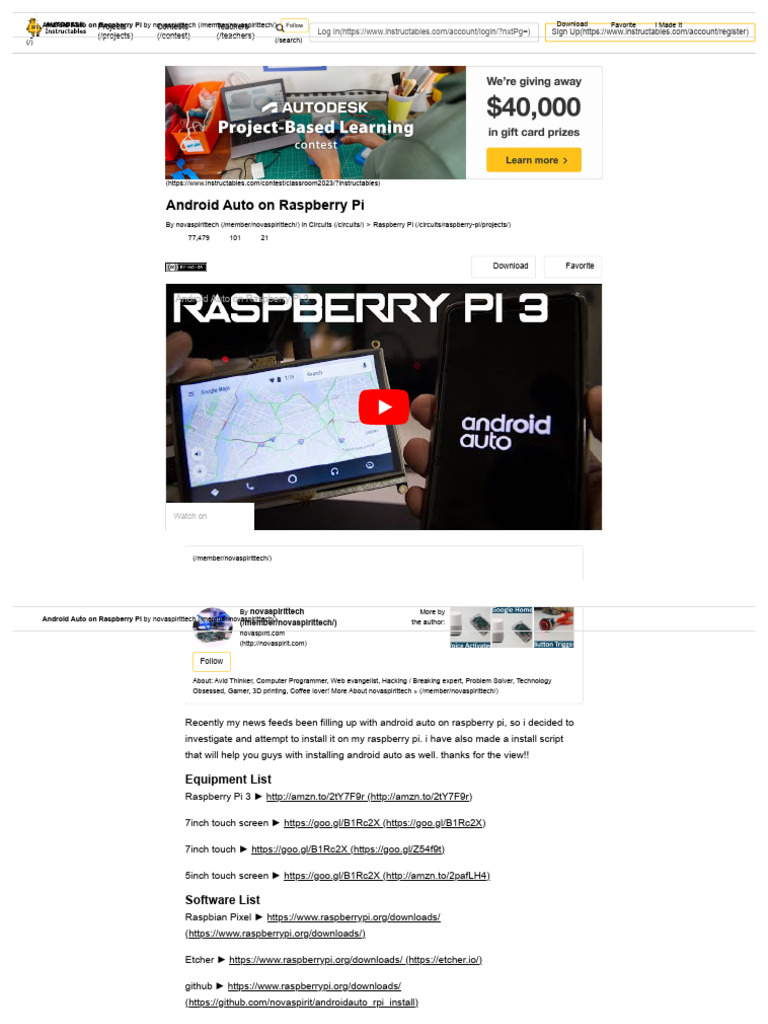 Android Auto On Raspberry Pi - 3 Steps - Instructables | PDF | Games & Activities