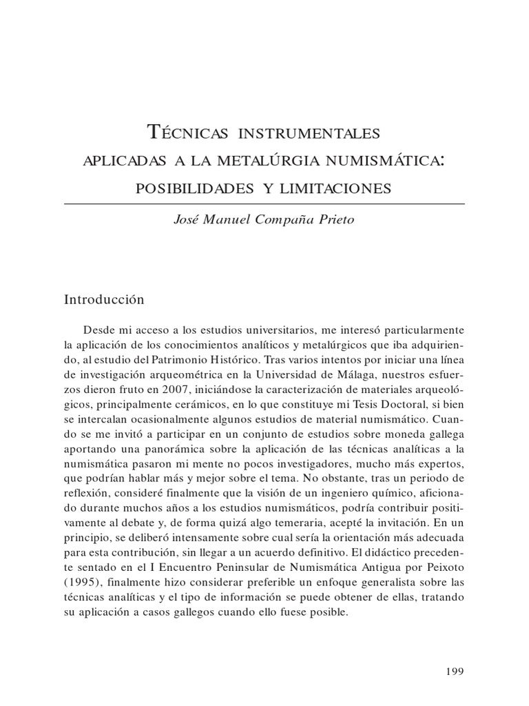 Tecnicas Instrumentales Aplicadas A La M | PDF | Cobre | Electrón