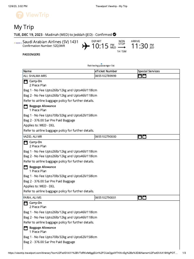 Med Del TKTS | PDF | Baggage | Transport