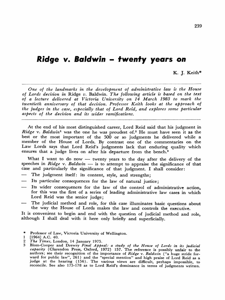 Ridge vs Baldwin | PDF