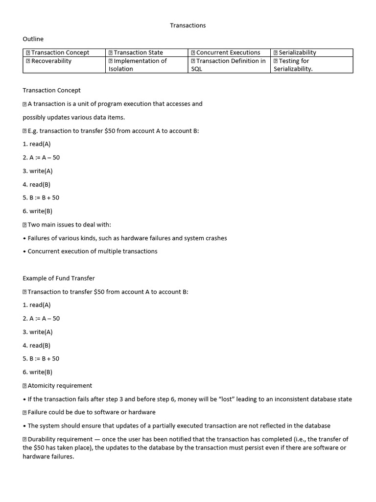 Transactions Pdf Database Transaction Operating System Technology