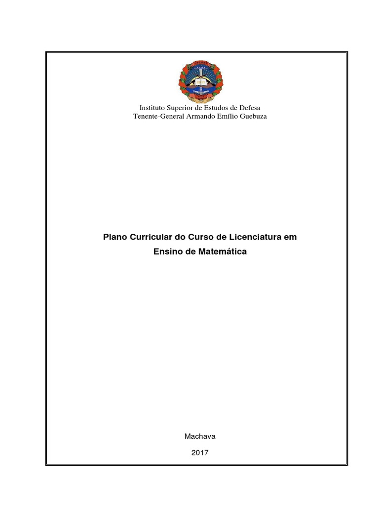 Licenciatura em Ensino de Matemática - ISEDEF | PDF | Pedagogia ...