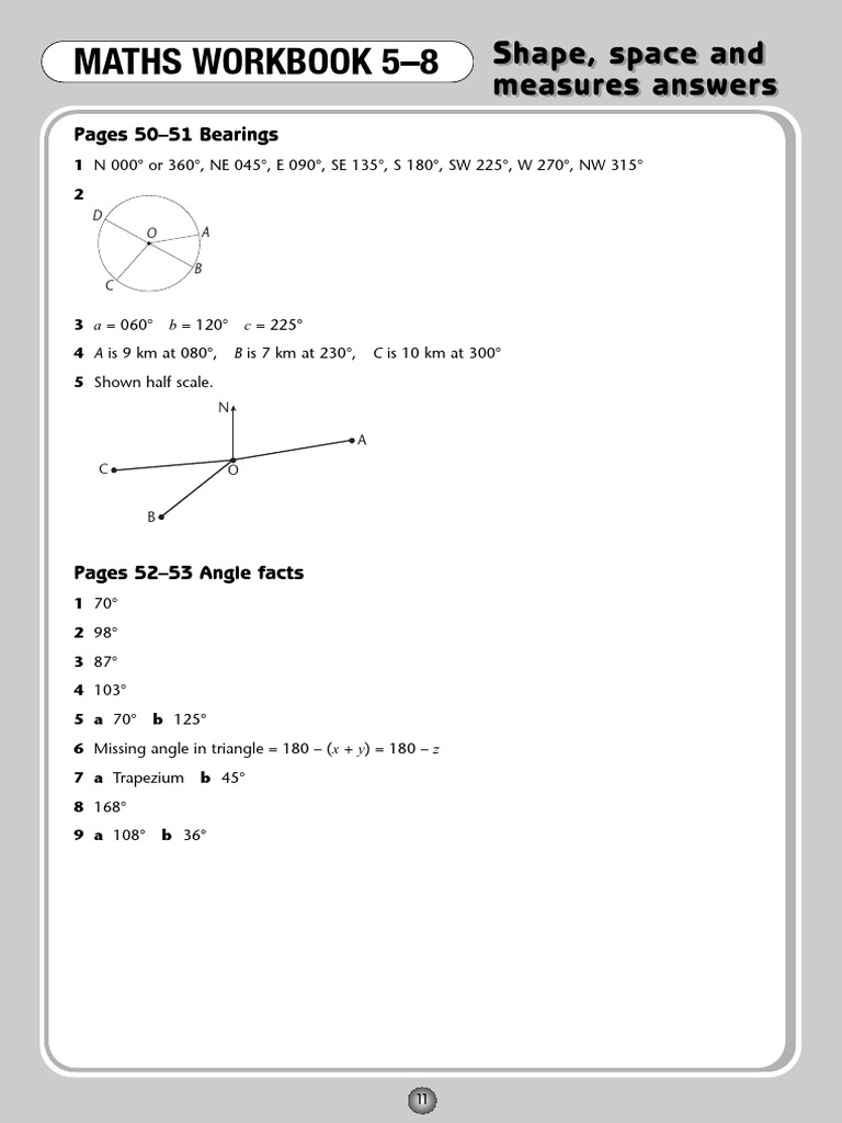 KS3 Maths Answers Levels 5-8 Shape, Space and Measure | PDF | Angle | Area