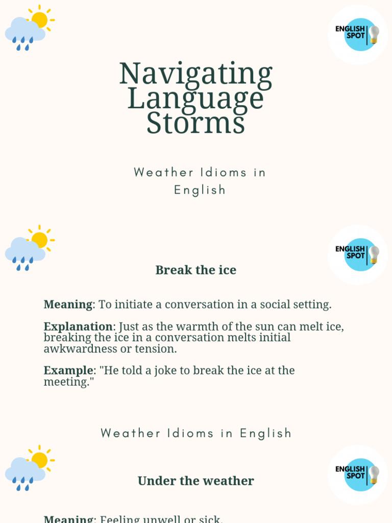 English Spot Weather Idioms | PDF | Weather | Ice