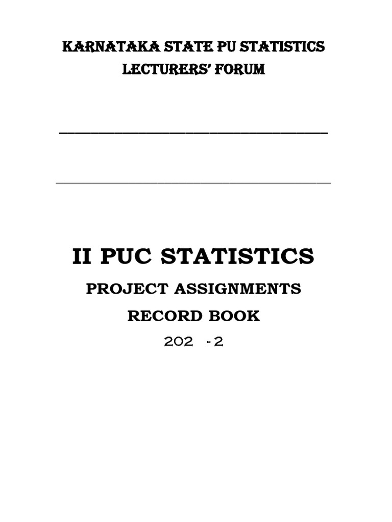 II PU Statistics Practical Assigments Record Book-2023 | PDF | Cost Of Living | Normal Distribution